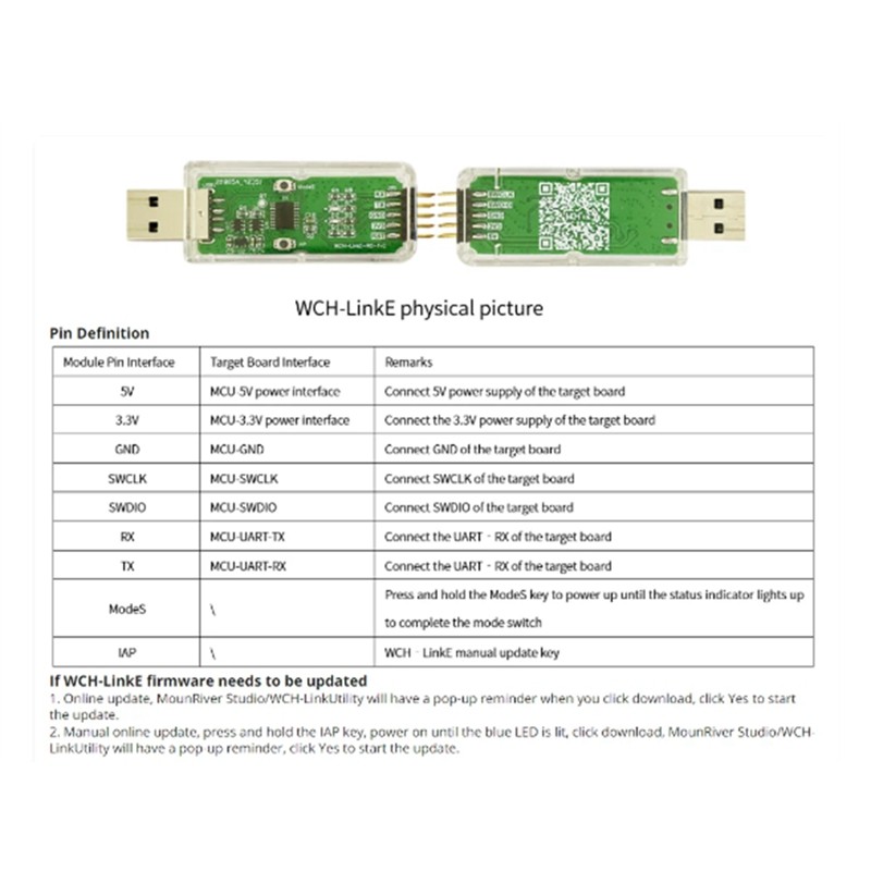 Wch LinkE Tải xuống trực tuyến Hỗ trợ Trình gỡ lỗi WCH RISC-V Kiến trúc ...