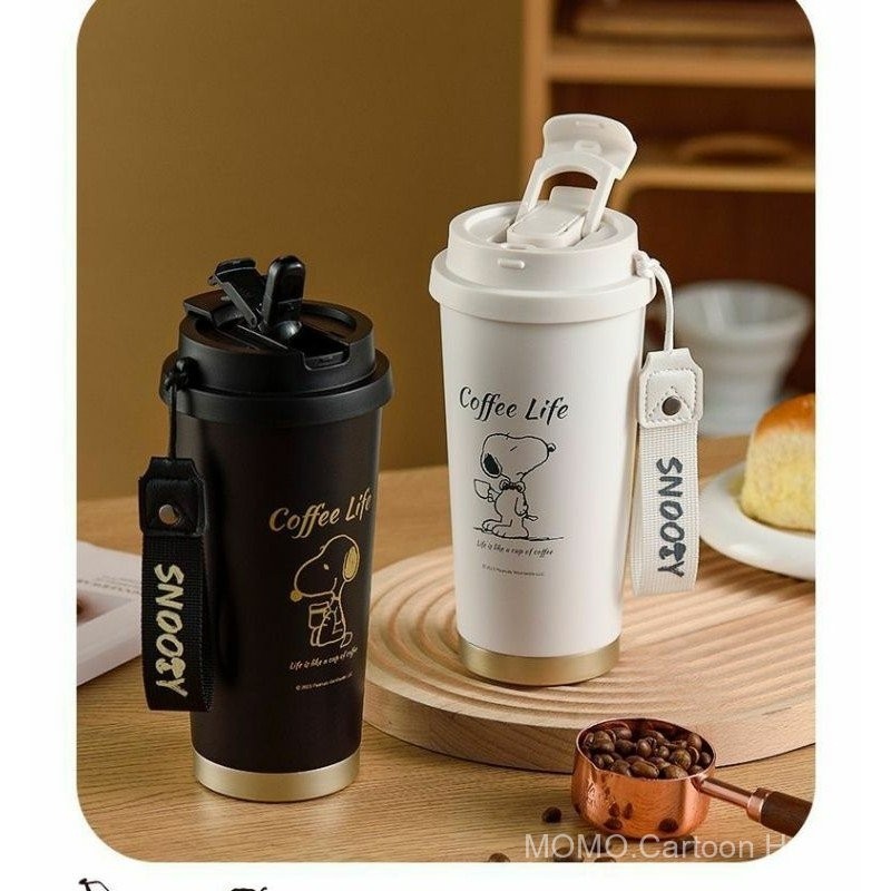Ly cà phê Snoopy, bình giữ nhiệt 500ml, ly inox dung tích lớn, ly có ...