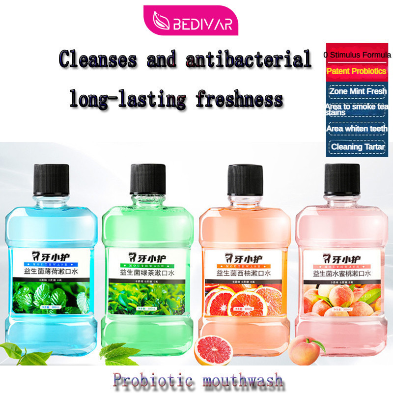 Nước súc miệng probiotic trái cây, kháng khuẩn, hơi thở tươi mát, vết ...