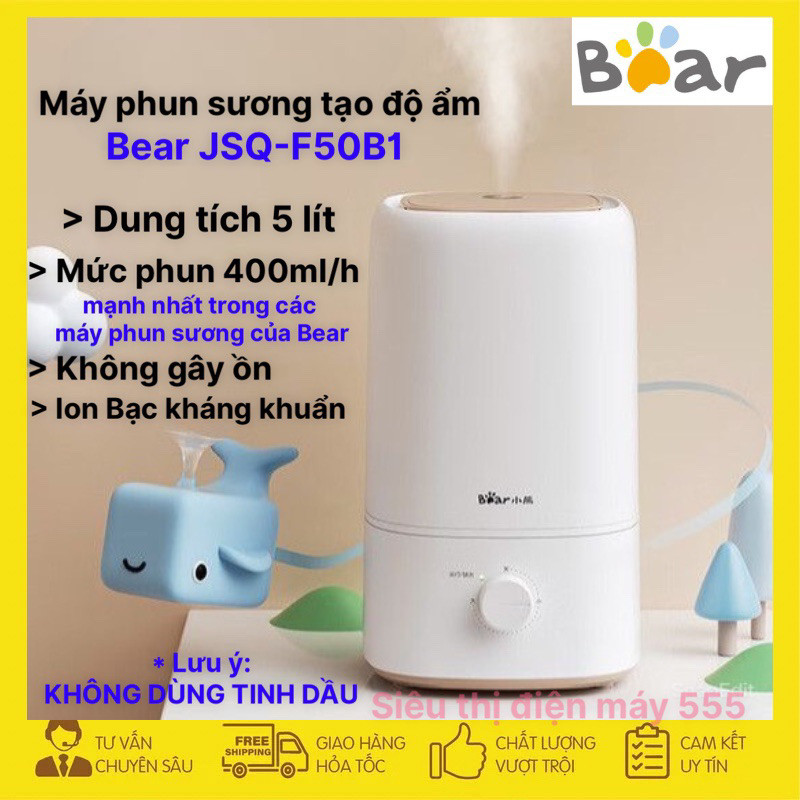 [SALE] Máy phun sương tạo ẩm BEAR 5L JSQ-F50B1 chứa ion Bạc kháng khuẩn phun siêu khoẻ bảo hành ...