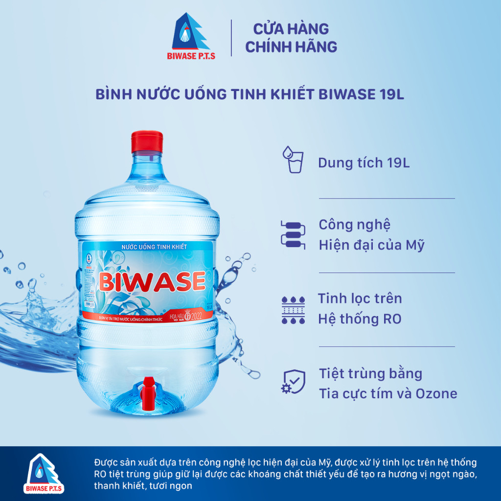 [HỎA TỐC] Bình nước suối tinh khiết BIWASE 19 lít (giá bao gồm vỏ bình ...