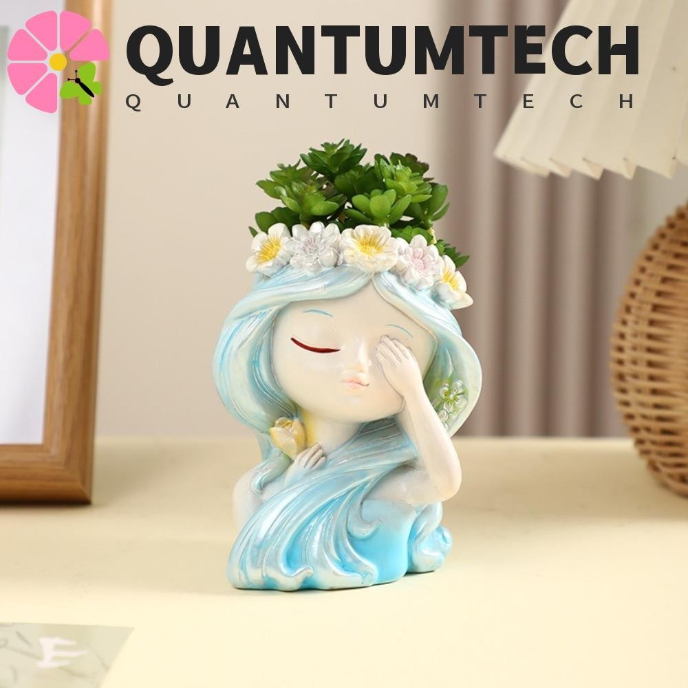 Chậu trồng cây cổ tích QUANTUMTECH, Đồ thủ công bằng nhựa Hoạt hình Cô gái Lọ hoa mặt, Bền bỉ Dễ ...