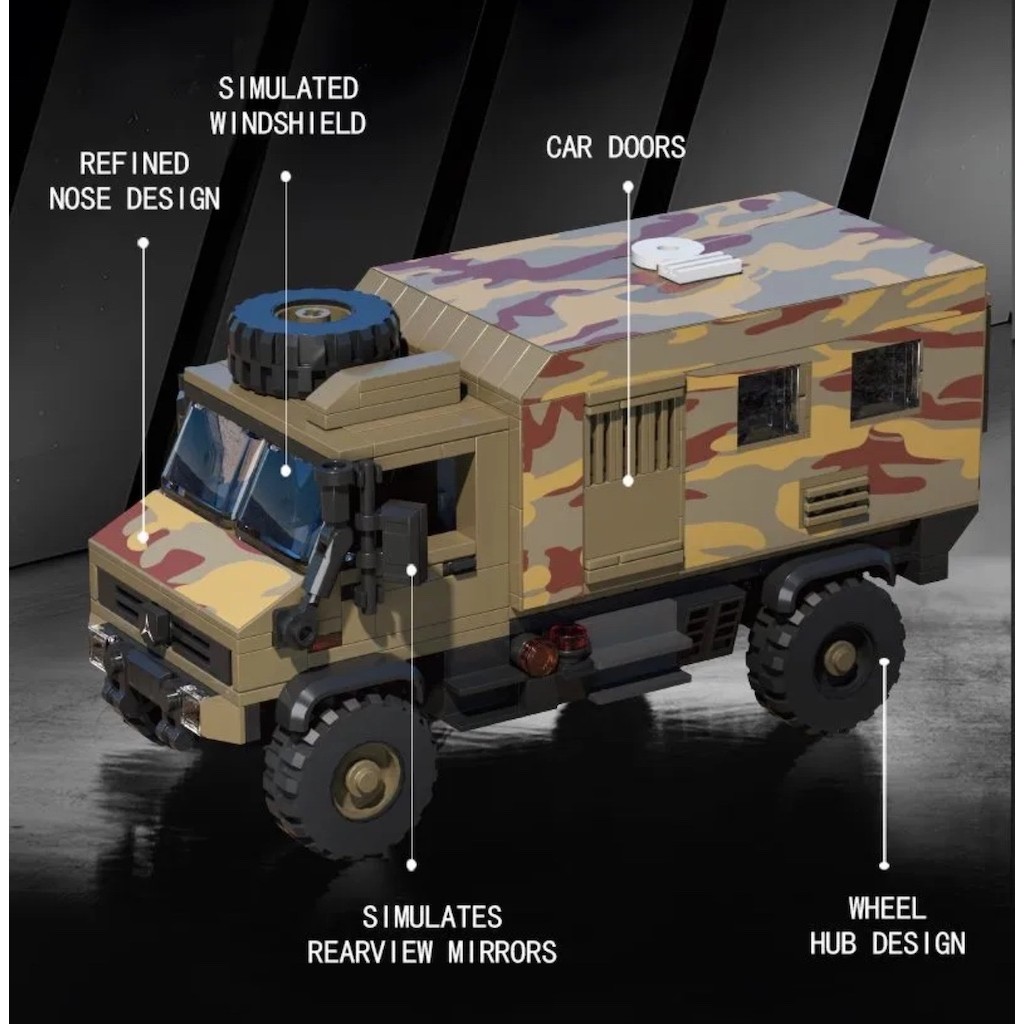 Mytopshop 648 CÁI MOC Technic Speed Green Unimog U4000 Xe địa hình ORV Mô hình xe hơi Đồ chơi ...