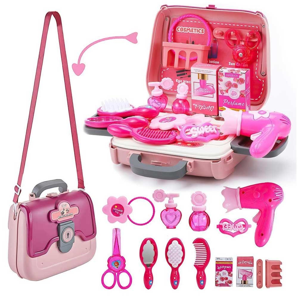 Girls Beauty Set Toys Deluxe Girl Make Up Hair Dressing Fashion Bag ...