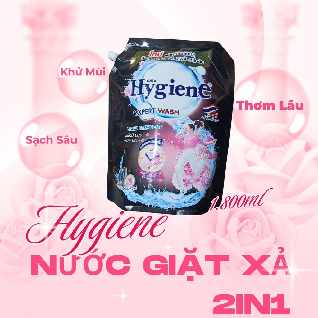ComBo 2 túi nước giặt xả Hygiene Expert Wash Hương hoa mẫu đơn 1800ML ...