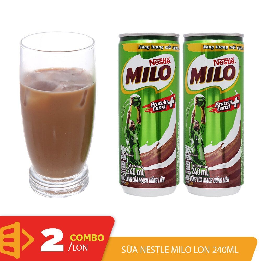 Combo 2 lon sữa Milo lúa mạch Active Go 240ml uống liền | Shopee Việt Nam