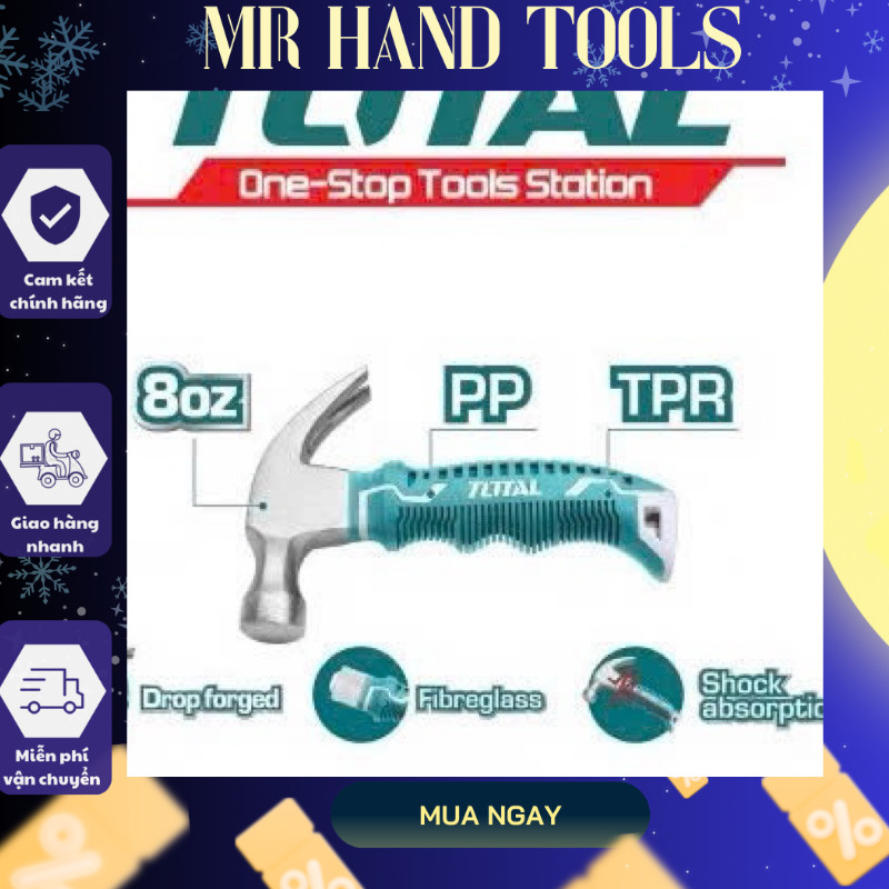 [ SIÊU HOT ] Búa đa năng mini nhổ đinh cán ngắn 8oz 220g TOTAL THTM7386D tay cầm cao su | Shopee ...