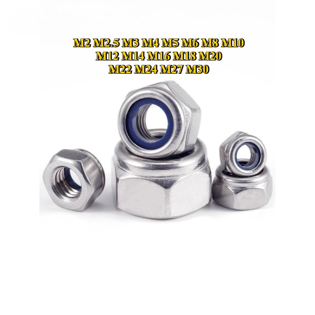 [By-xsp-w] Đai Ốc ren trái-ren ngược/ ren Tinh tế, Tán Keo Chống Tháo Inox 304 M2M2 ...