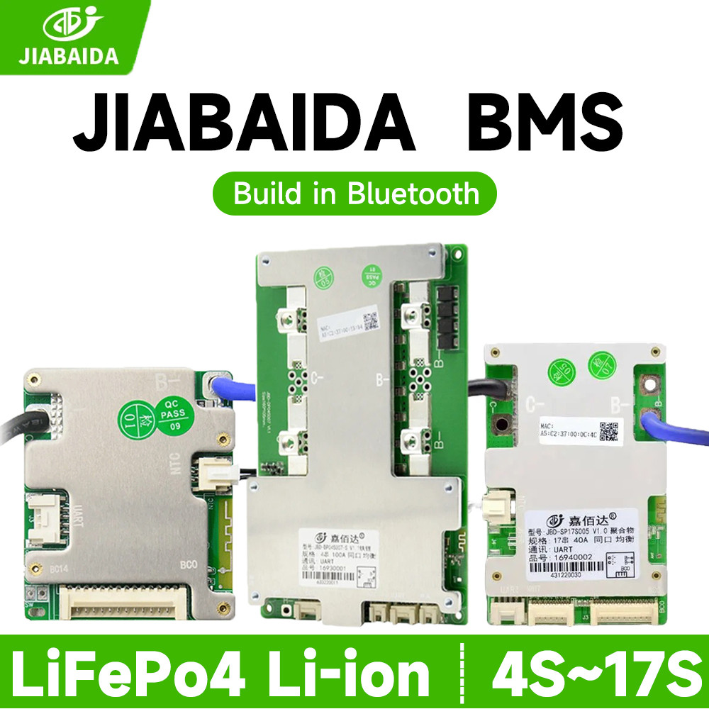 Jiabaida Smart BMS 4S 12V LiFePo4 Li-ion 8S 24V 16S 48V 10S 13S 14S 17S 20A 50A 100A 200A JBD ...