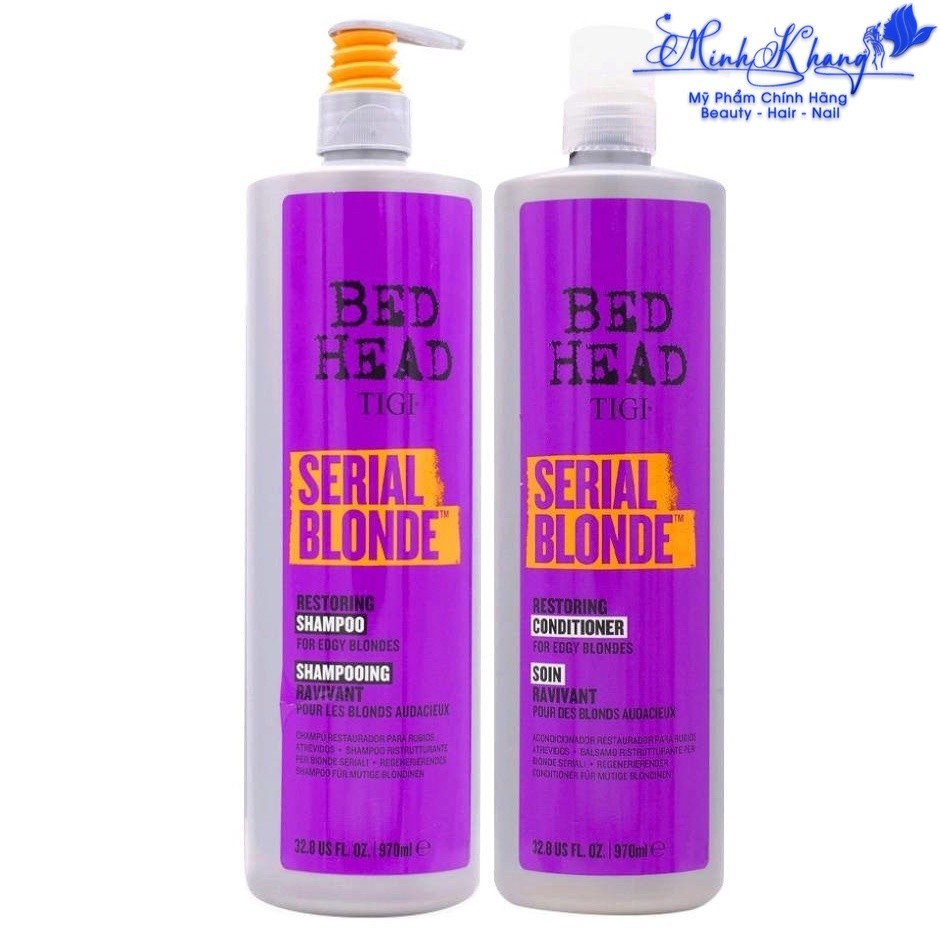 Dầu gội xả tím dành cho tóc nhuộm tông lạnh Tigi Bed Head Serial Blonde ...