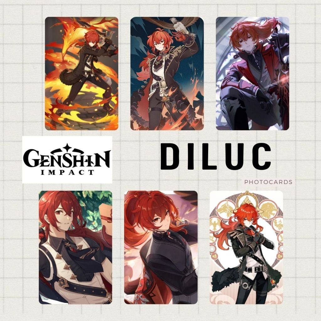 CARD GLOSSY ⭐️ Photocard Genshin Impact Diluc - Manhwa Card - Cán Màng ...