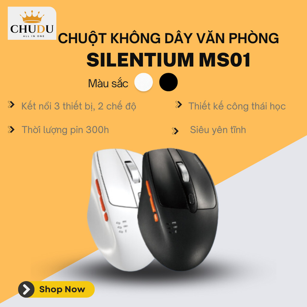 Chuột không dây HyperWork Silentium MS01 | Chính Hãng BH 12 tháng ...
