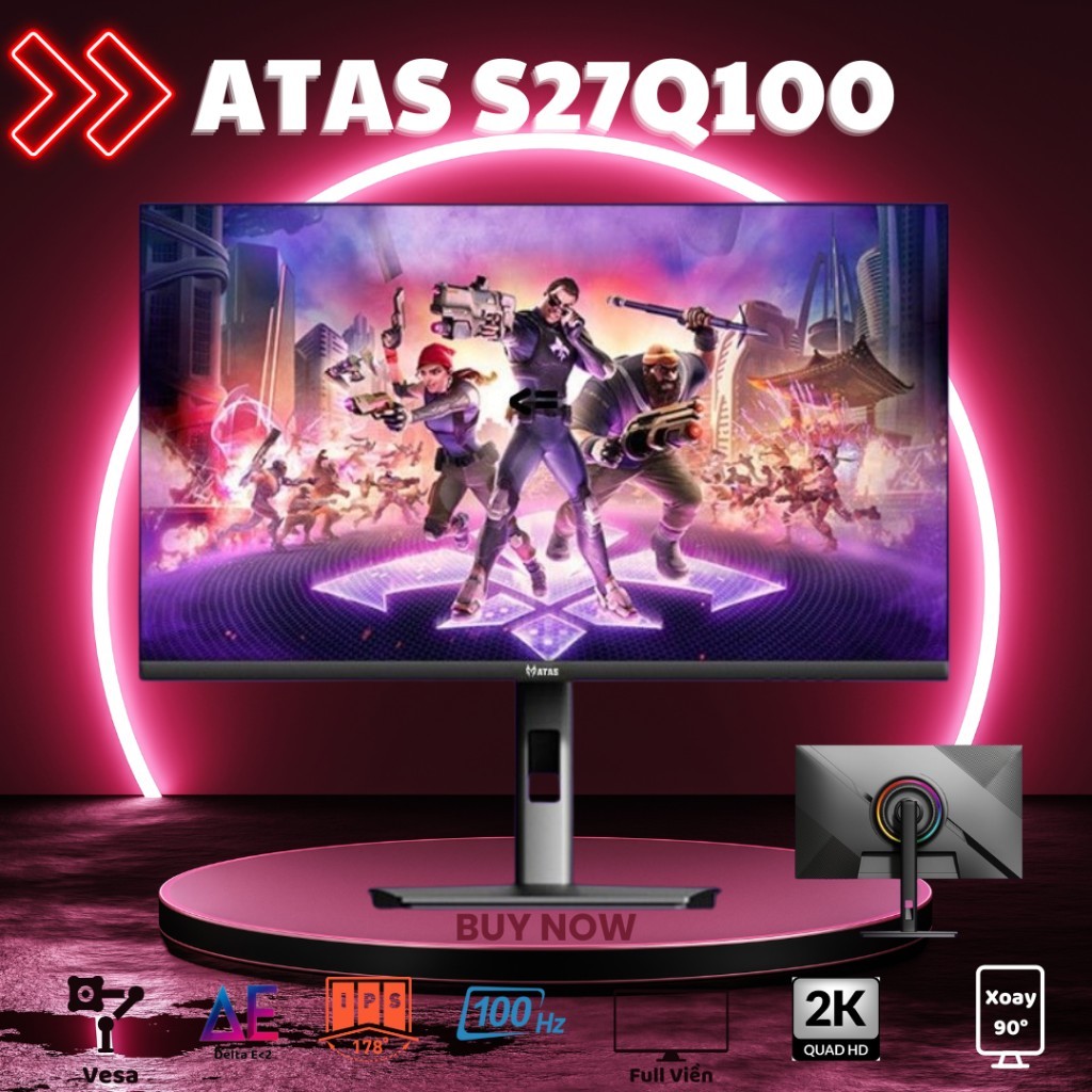 Màn hình máy tính 27 inch 2K ATAS 27 S27Q100 - Tần số quét 100HZ - Tấm ...