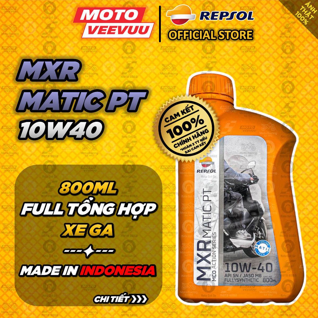 [MTVV] Nhớt repsol PT matic 10w40 0.8L - xe tay ga | Shopee Việt Nam
