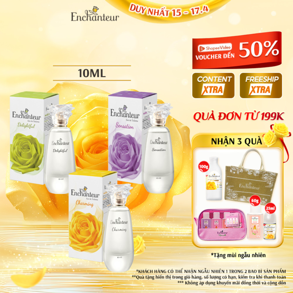 Nước hoa bỏ túi EDT Enchanteur Charming/Delightful/Romantic 10ml - lưu ...
