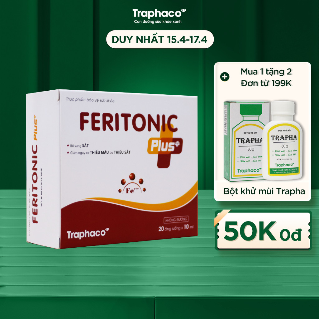 Ống Nhựa Bổ Sung Sắt Feritonic Plus Traphaco Giảm Nguy Cơ Thiếu Máu ...