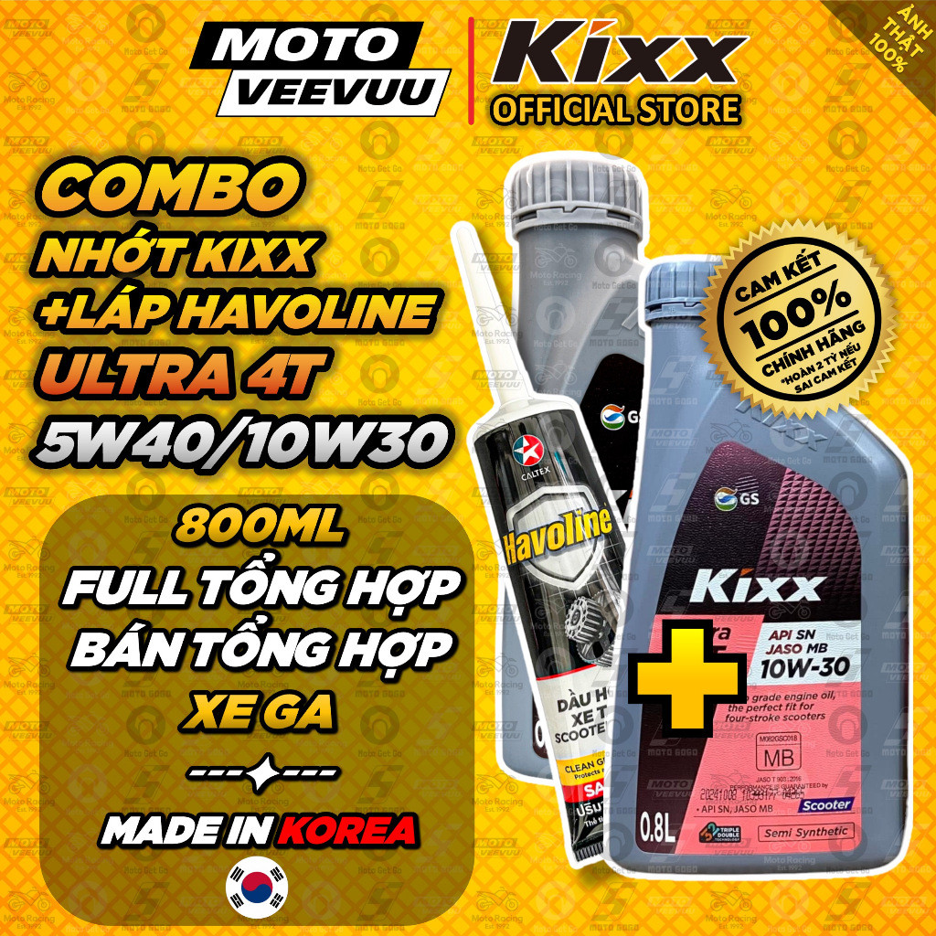 [MTVV] COMBO Nhớt láp Dầu Nhớt Tổng Hợp & Bán tổng hợp XE GA Kixx Ultra ...