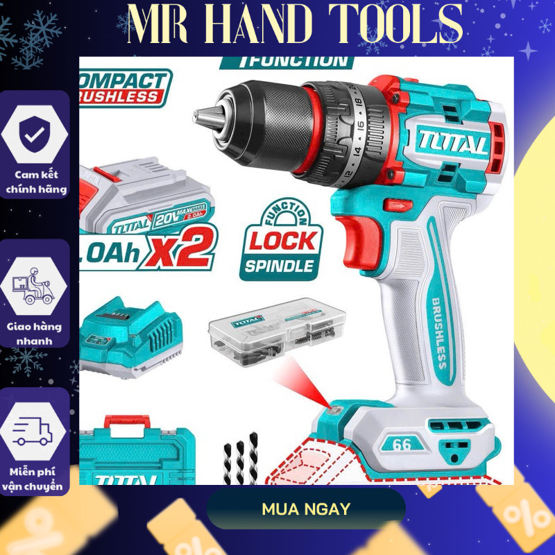 Máy khoan búa không chổi than dùng pin 20V 60N.m TIDLI20602 | Shopee Việt Nam