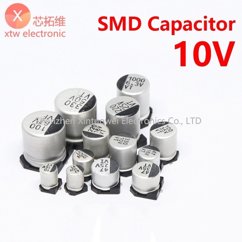 10 Cái / lốc Tụ Điện SMD 10V 100uF 1000uF 220uF 33uF 330uF 47uF 470uF 2200uF Tụ Điện Điện Phân ...