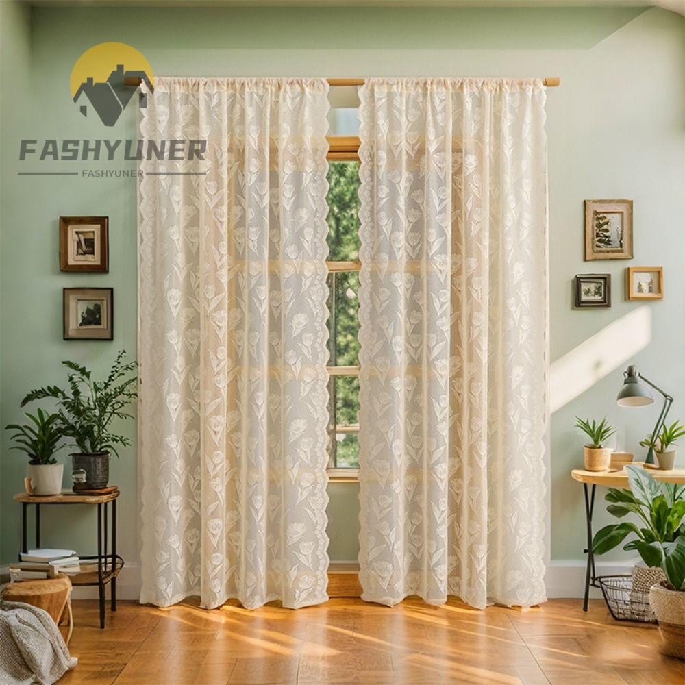 Fashyuner 1 Tấm Rèm Đen, Rèm Ren Cổ Điển Pháp Lọc Ánh Sáng, Rèm Cửa Sổ ...