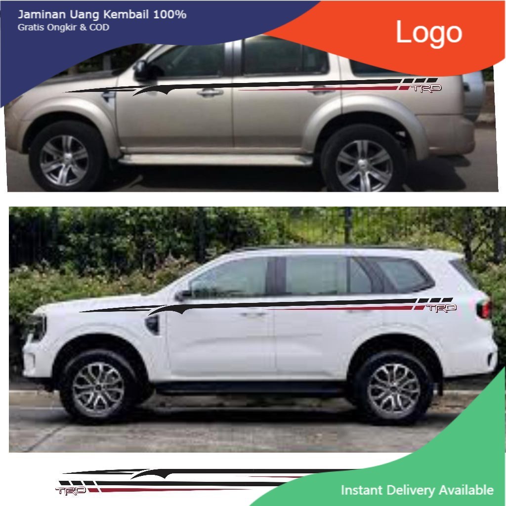 Tem dán xe ô tô 7 chỗ ford everest, tem dán sườn xee SUV, mẫu tem chĩ ...