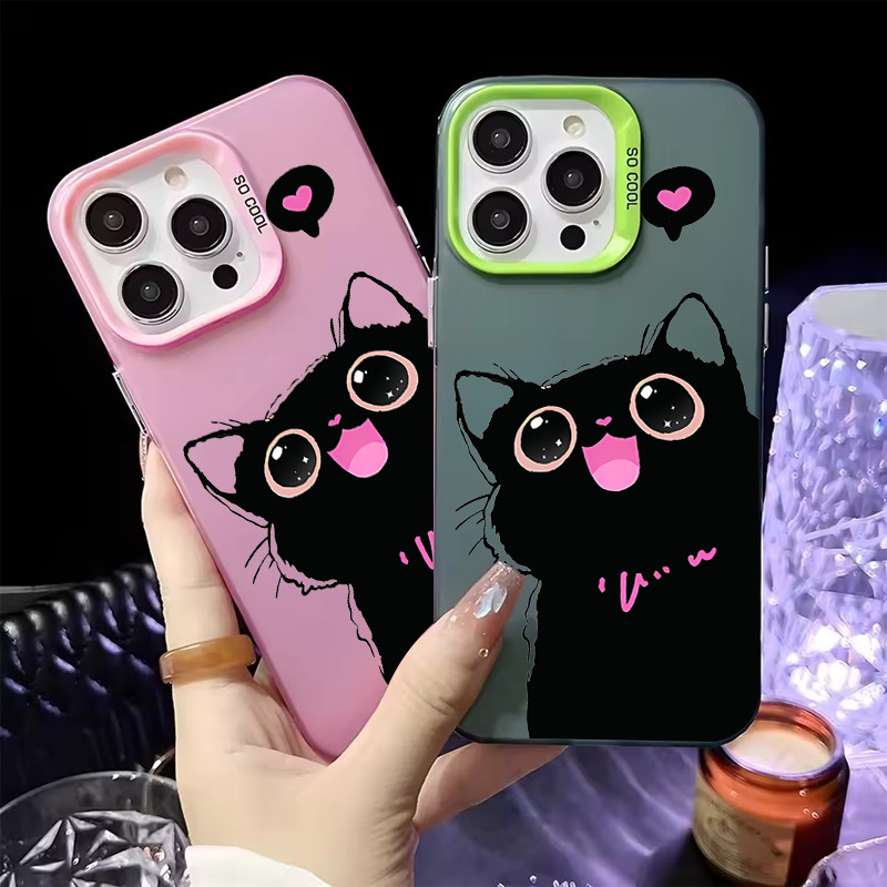 Ốp Điện Thoại IMD Mèo Đen Hoạt Hình Cho IPhone 16 16e 15 14 Plus 13 Mini 12 Pro Max Bìa Cứng ...