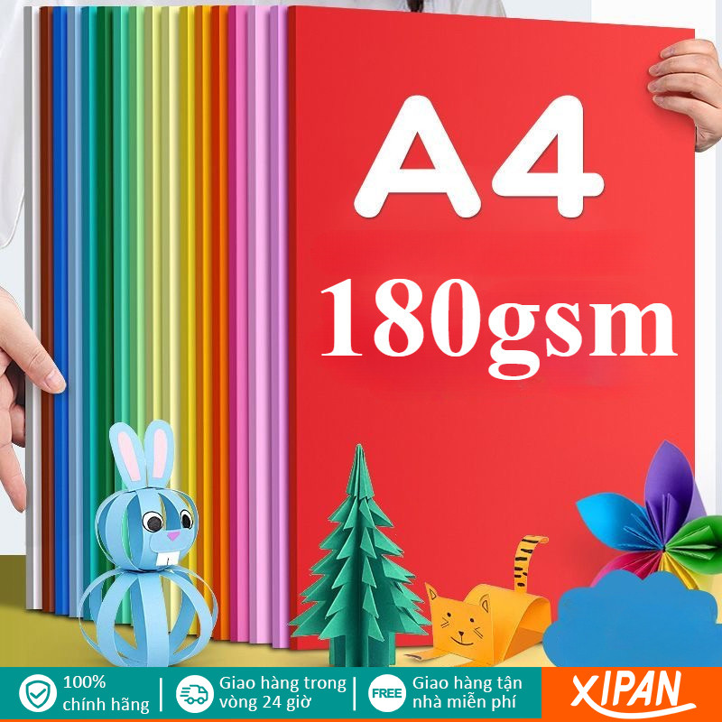 Xipan Giấy Bìa Cứng A4 Bìa Màu Xấp 30 màu tổng 60 tờ giấy màu Thủ Công ...