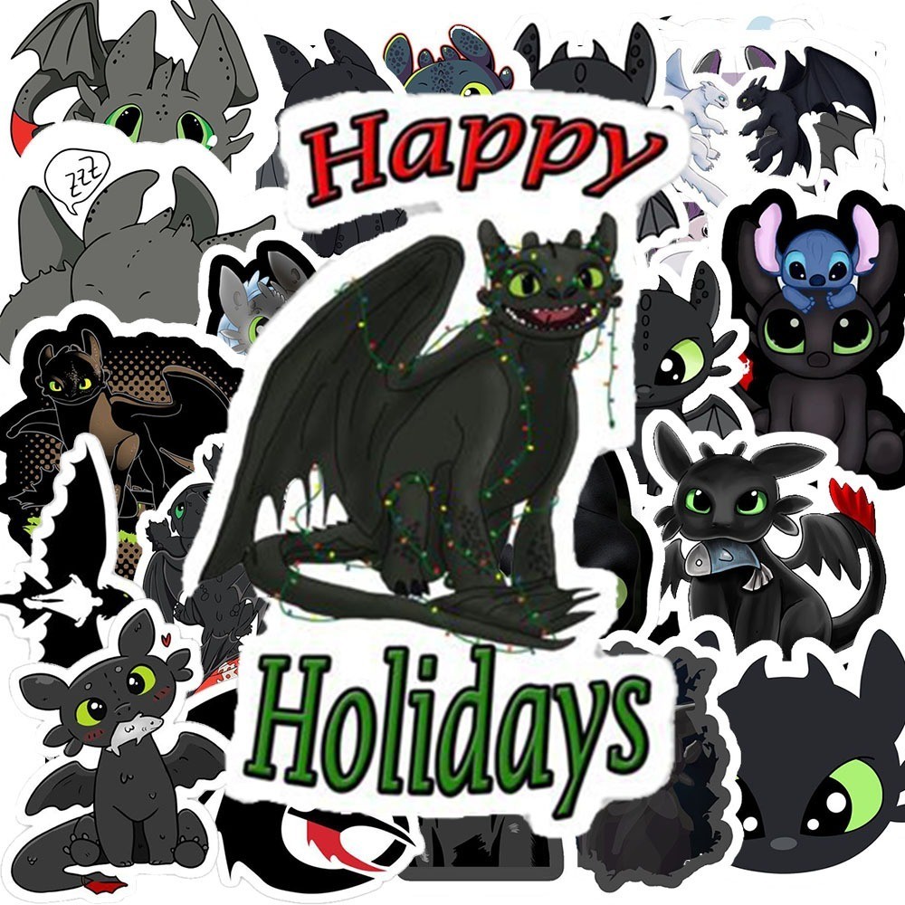 Bộ 50 Sticker Hình RỒNG TOOTHLESS – Decal Trang Trí Xe - Laptop - Nón ...