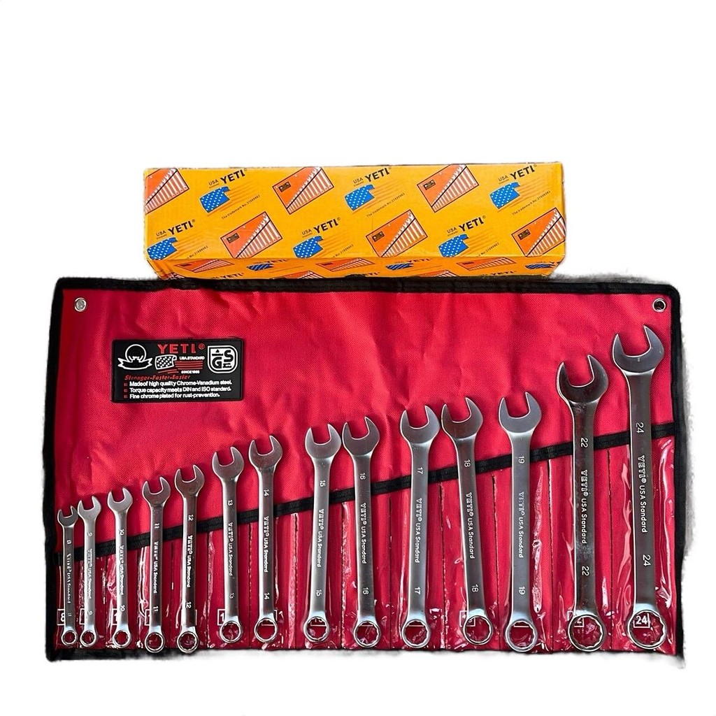 Bộ cờ lê YETL 14 chi tiết tiêu chuẩn USA 8-24 mm thép CRV cứng cáp | Shopee Việt Nam
