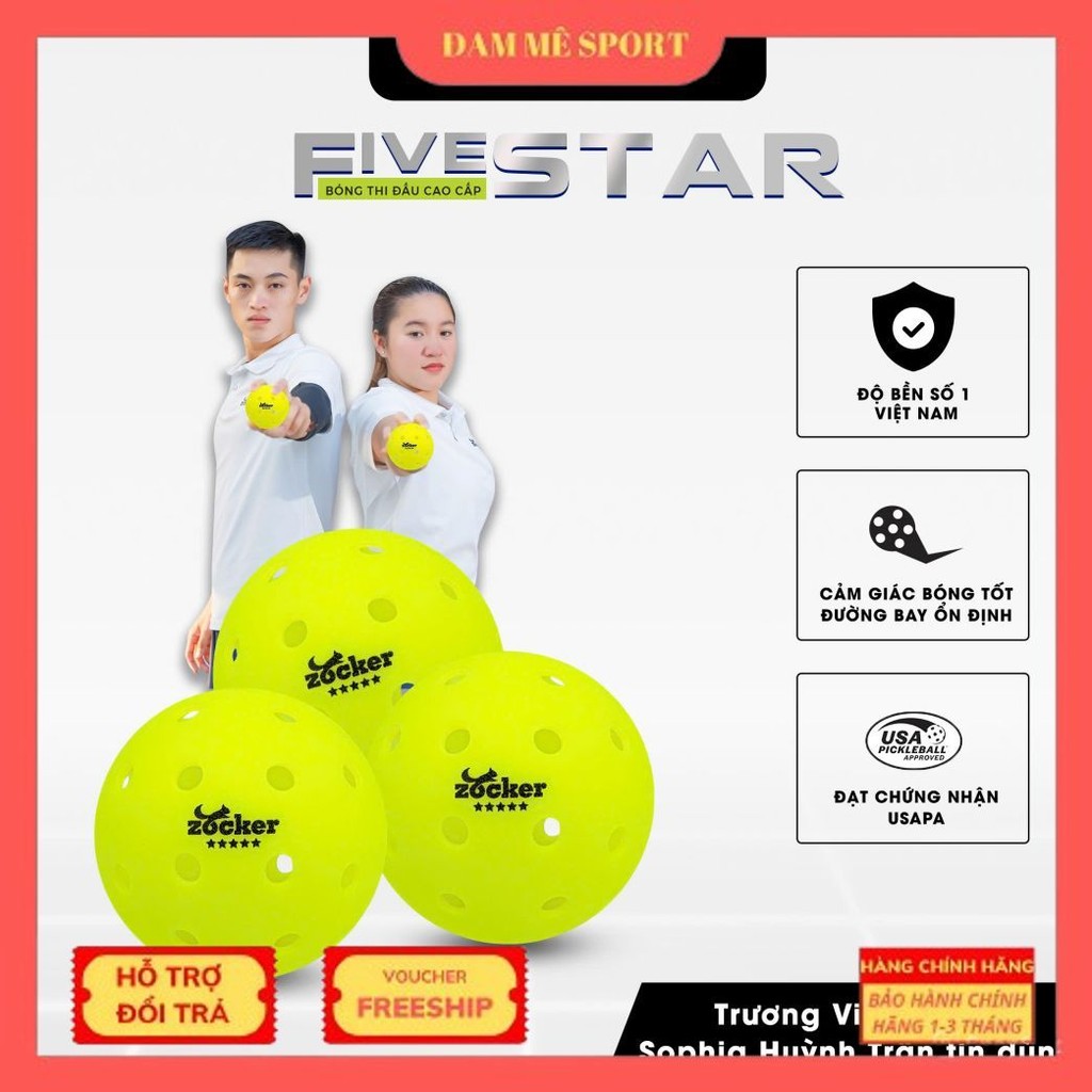 Bóng Pickleball Thi Đấu Cao Cấp Zocker Five Star Gen 1, Gen 2, Lite Đạt ...