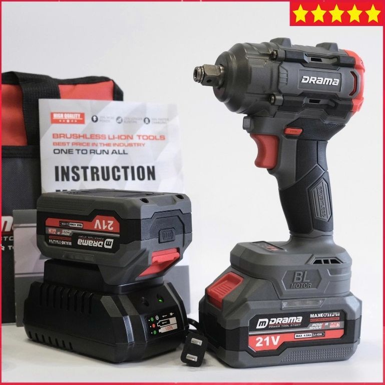 Máy siết bulong pin DRAMA 5599A, Động cơ KHÔNG CHỔI THAN, Lực siết 380NM, 2 trong 1 | Shopee ...