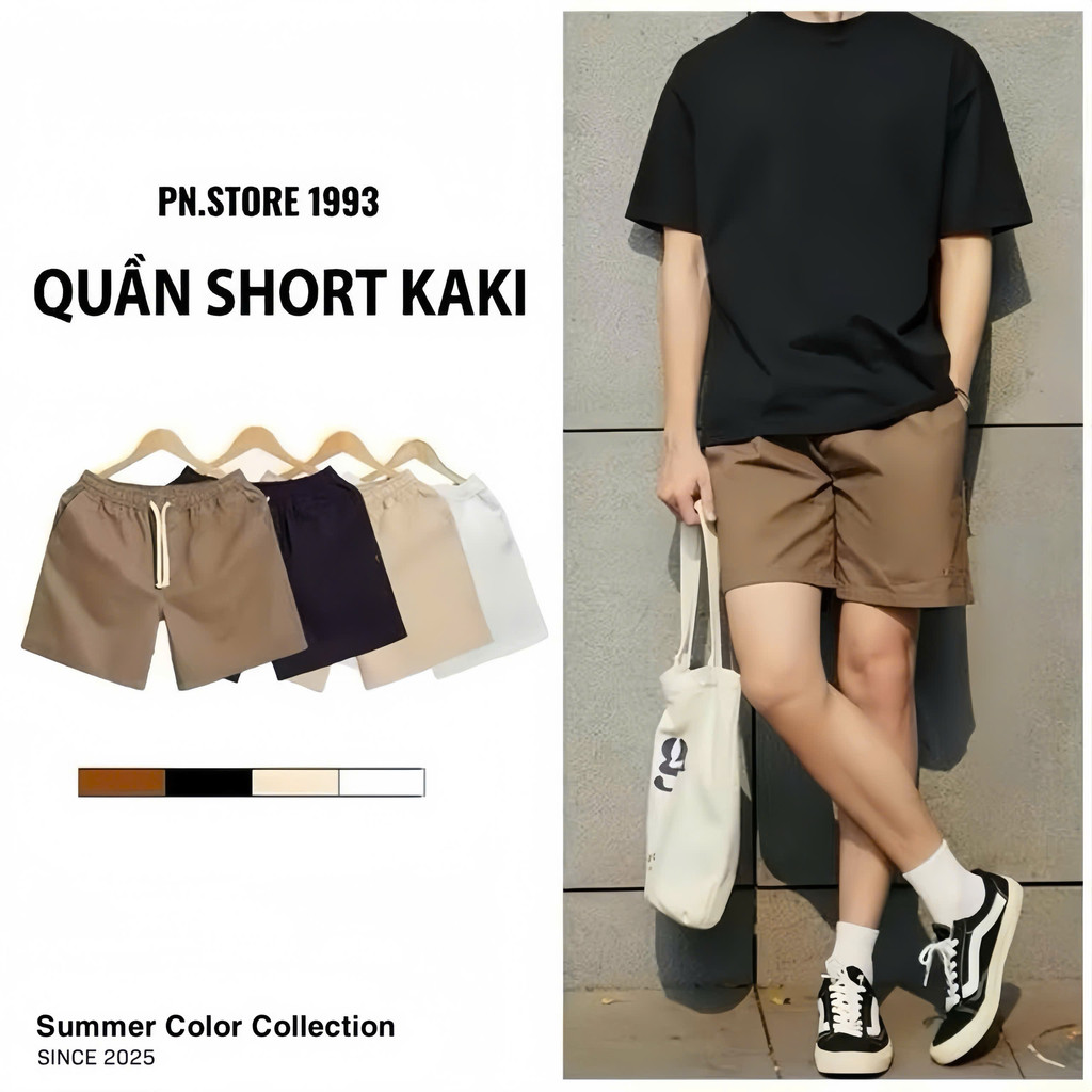 Quần short kaki PN.STORE 1993 fom form dáng đùi cộc vải kaki k giãn cao ...