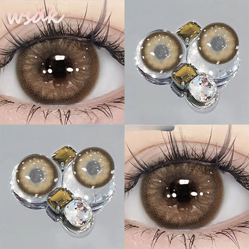 Set 2 Kính Áp Tròng Màu Đen contact lenses 0 ~ -8.00 black len 14.5mm ...