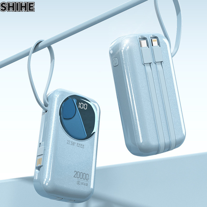 SHIHE Sạc nhanh 66W có cáp tích hợp 20000 mAh dung lượng lớn nhỏ gọn di động 3C mô hình riêng tư ...