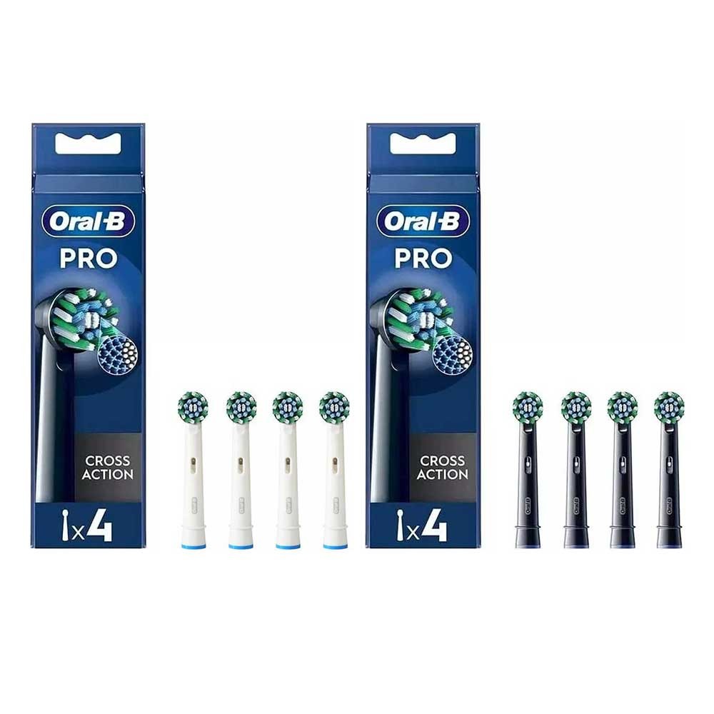 Oral-B Pro Cross Action Black/White Replacement Brush Heads - 4 Pack | Shopee Việt Nam