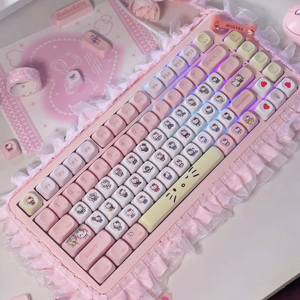 Hello Kitty Keycap Tương tự MOA Profile 108 + Phím PBT Dye Thăng hoa ...