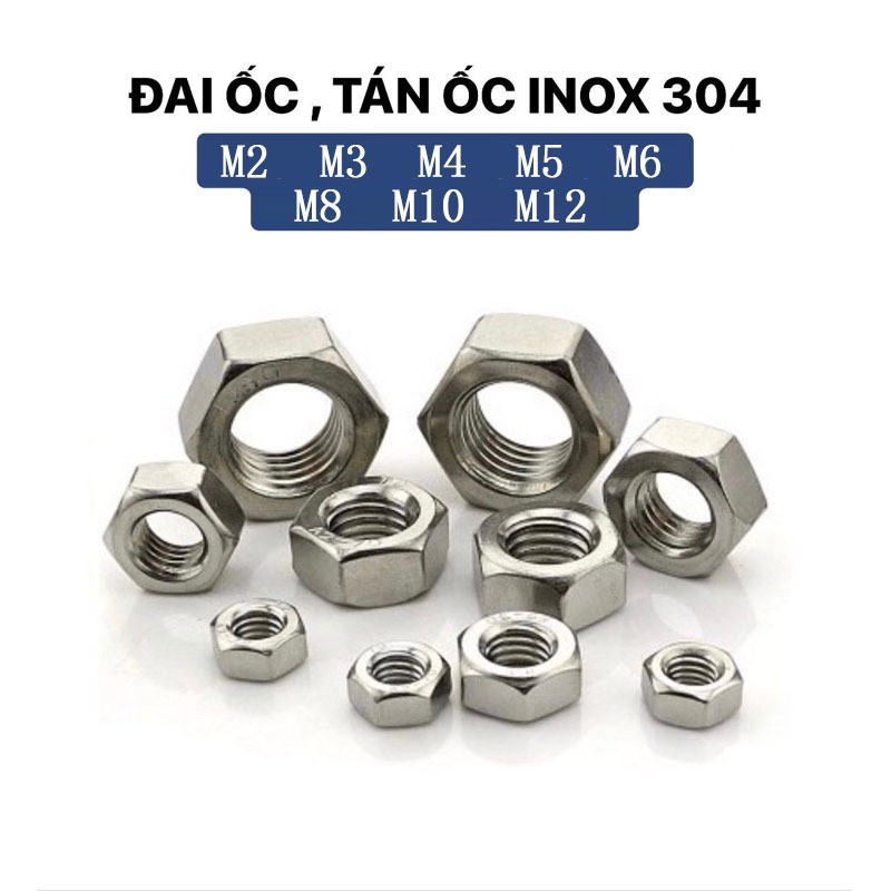 BESTPOOL Đai Ốc, Tán Dẹp, Tán Ecu Inox 304 Dùng Cho Bulong M3, M4, M5, M6, M8 Loại Tốt 10con ...