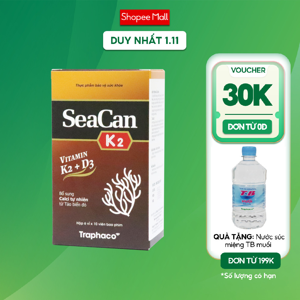 Canxi SEACAN K2 Traphaco Bổ Sung Canxi Tự Nhiên, Giảm Nguy Cơ Còi Xương ...