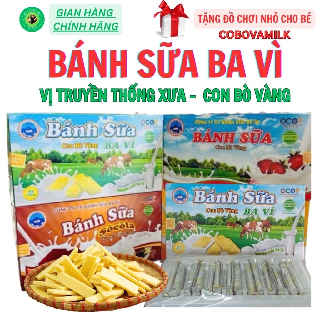 Hộp Bánh Sữa Ba Vì Truyền Thống Xưa Con Bò Vàng Ba Vì COBOVA Nhiều Vị ...