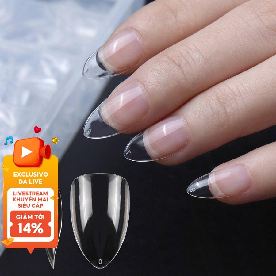 120 Chiếc Trong Suốt Giả Đầu Móng Tay Full Cover Vuông Hình Bầu Dục ...