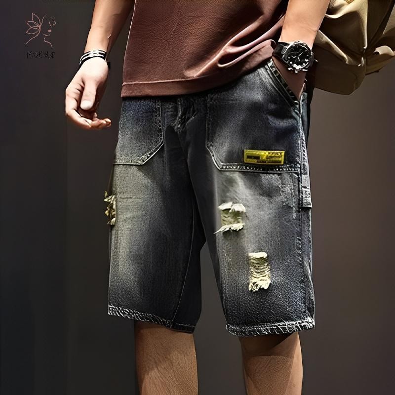 Hnkmp Nam Thời Trang Baggy Cargo Jean Quần Short Nam Nhiều Túi ...