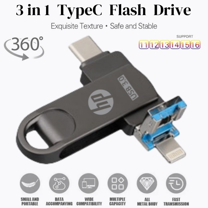 Ổ đĩa Flash HP Otg Pendrive 1TB TypeC 2TB Usb Flash Drive cho iPhone ...