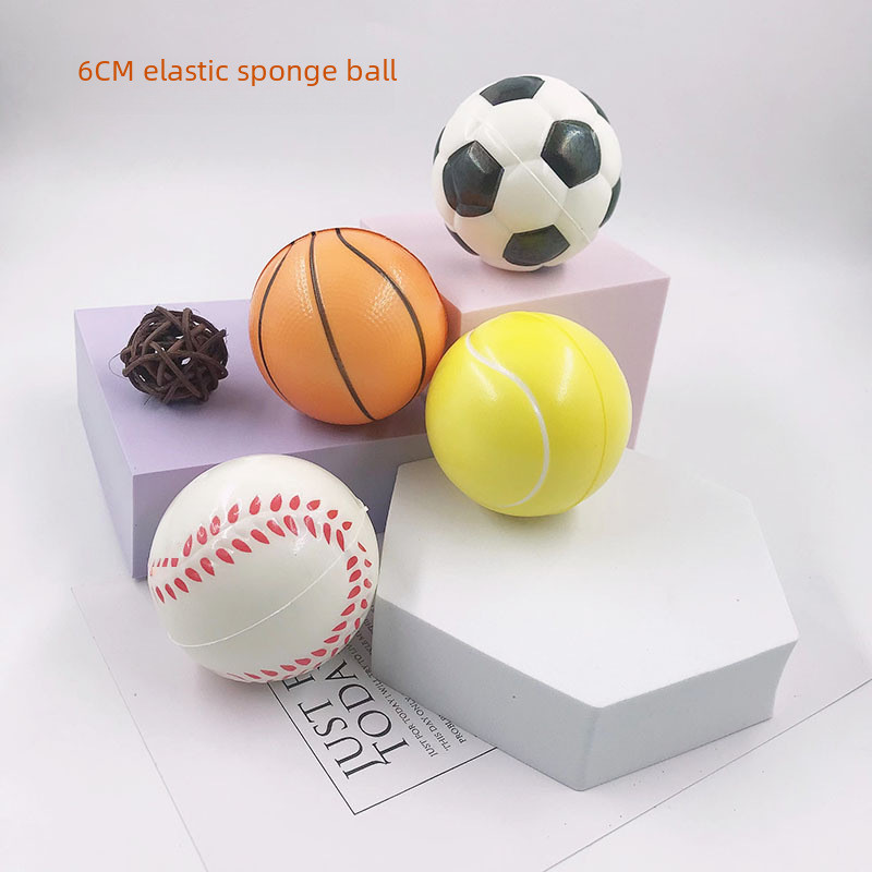 Popular#6CMPU Elastic Sponge Ball Children's Solid Foam Ball Football ...
