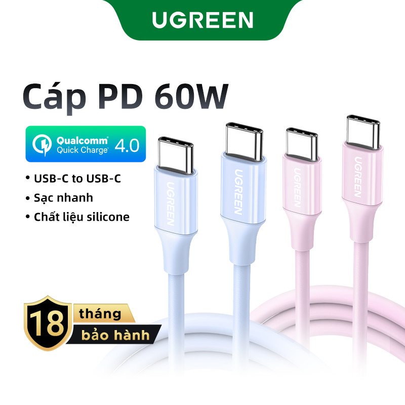 Cáp dữ liệu sạc nhanh USB C sang Type-C 60W của UGREEN | Shopee Việt Nam