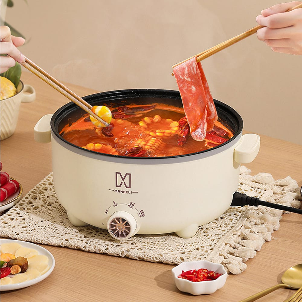 ( 2 Nồi Lẩu Điện 2 Tầng ) Mandeli - Shanban Kèm Giá Hấp 28 cm Công Suất ...
