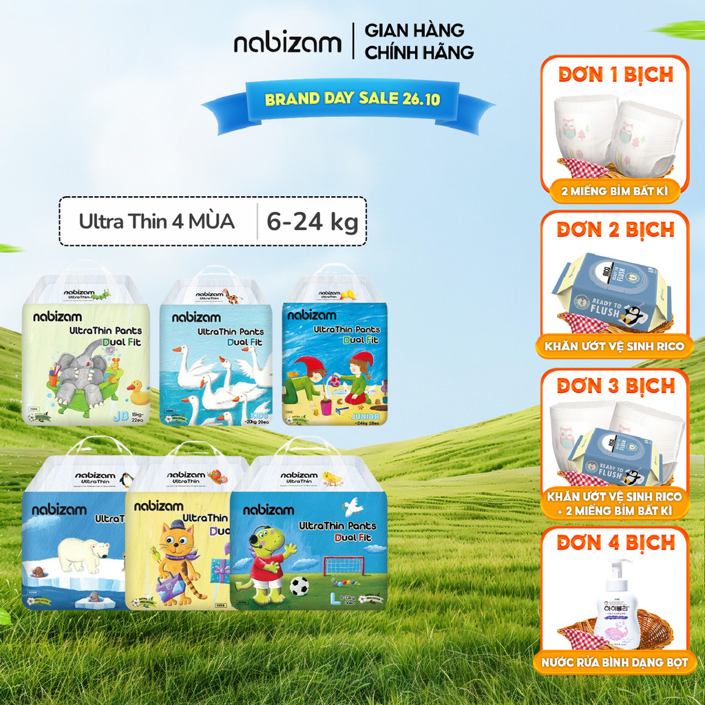 [MỚI] Combo 2 Bịch Tã/Bỉm Quần NABIZAM ULTRA THIN 4 Mùa Mỏng Mềm Hơn ...