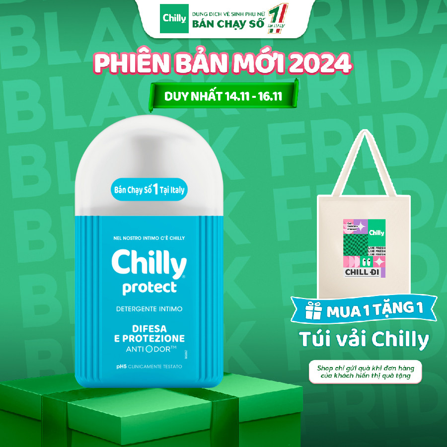 Dung dịch vệ sinh phụ nữ Chilly Protect chiết xuất cỏ xạ hương hỗ trợ ...