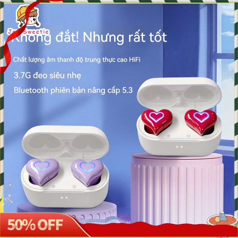 Tai nghe không dây Hình Trái Tim Chất Lượng Cao không dây hình trái tim phổ biến cho Apple và ...
