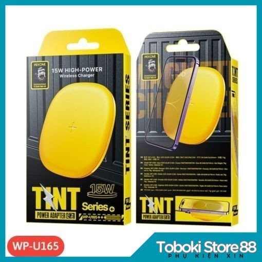 Sạc không dây chính hãng WEKOME WP-U166 thiết kế màu vàng bắt mắt Hỗ Trợ Sạc Nhanh 15W BH 12 ...