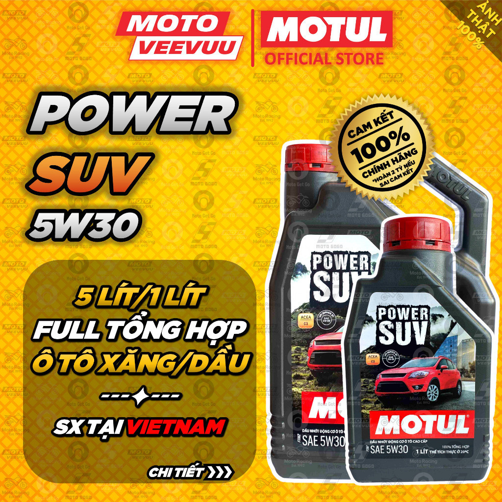 [MTVV] Dầu nhớt xe ô tô MOTUL POWER SUV 5W30 5 Lít 1 Lít ĐỘNG CƠ XĂNG ...